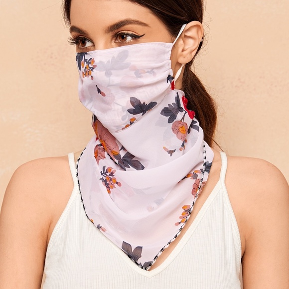 Accessories | Floral Scarf Protection For The Face | Poshmark